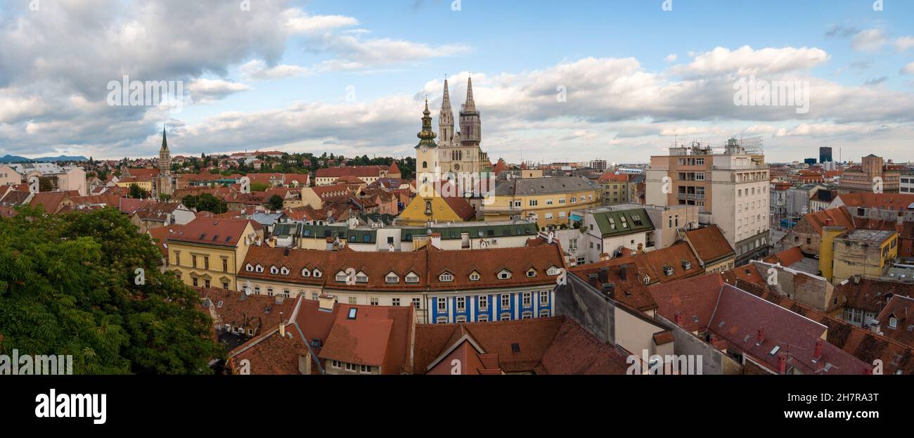 Zagreb, Croatia, shoot with drone.A view from the top.Cathedral of ...