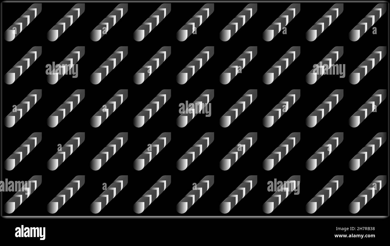 Illustration of diagonal arrows of 3D squares pointing right in panel ...