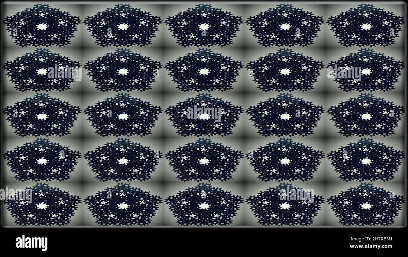 Illustration of small pentagon snowflake ornaments in sequence making a ...