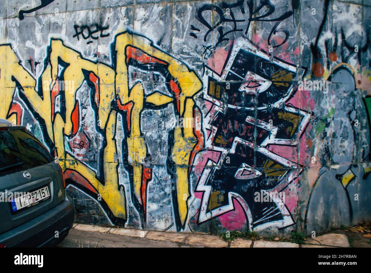 Athens, Greece - November 22, 2021 Street art in Athens, graffiti that ...