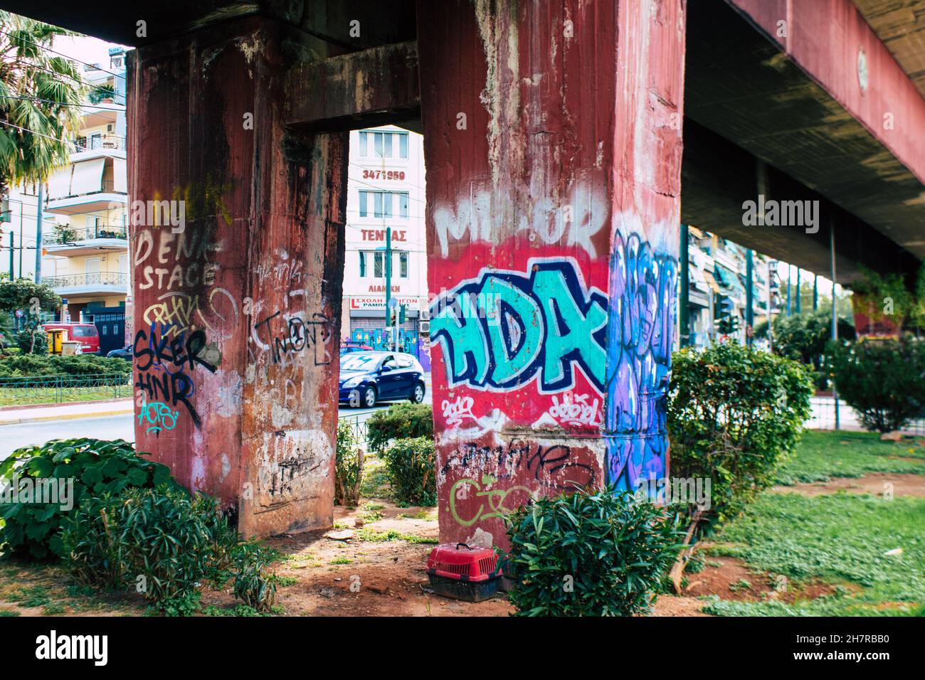 Athens, Greece - November 22, 2021 Street art in Athens, graffiti that ...