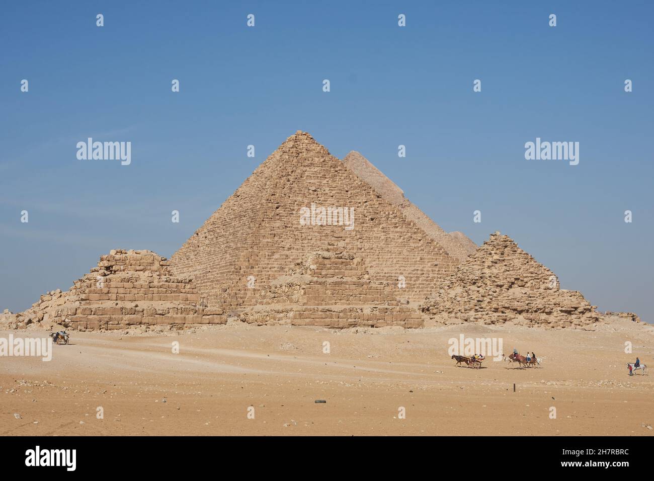 Big Great (Cheops) Pyramid and the Pyramid of Khafre behind the Pyramid ...