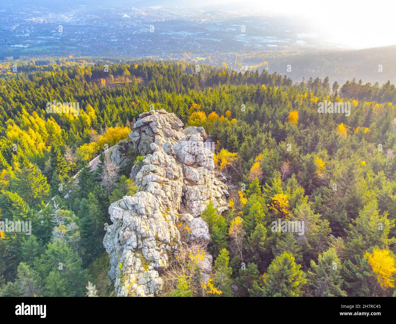 Rock formation in morning sunset from above Stock Photo - Alamy