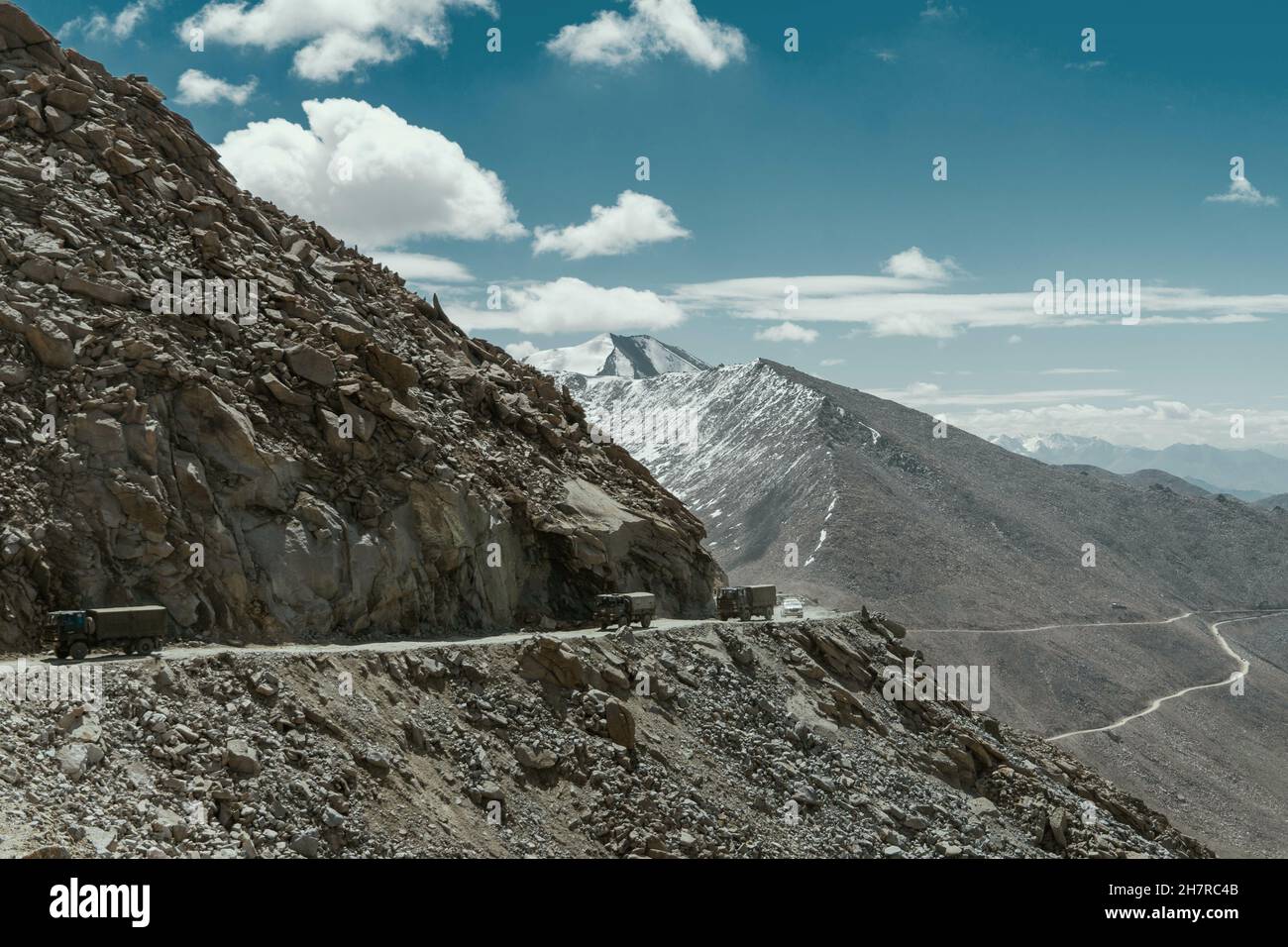 LADAKH, INDIA - Sep 05, 2019: The world highest pass, Khardung La Pass ...