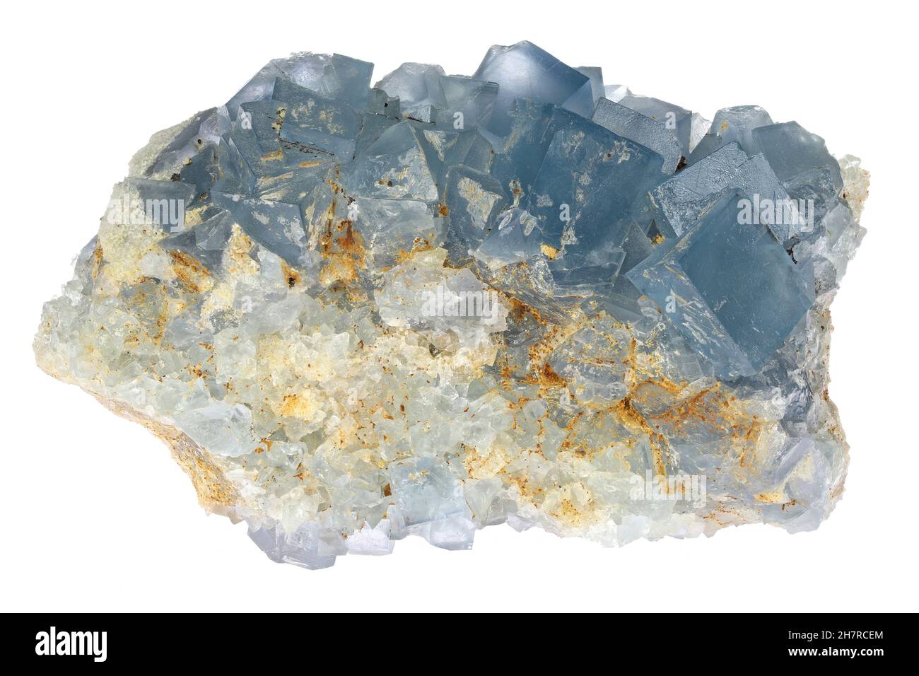 fluorite from Blanchard Mine, Bingham, New Mexico isolated on white ...