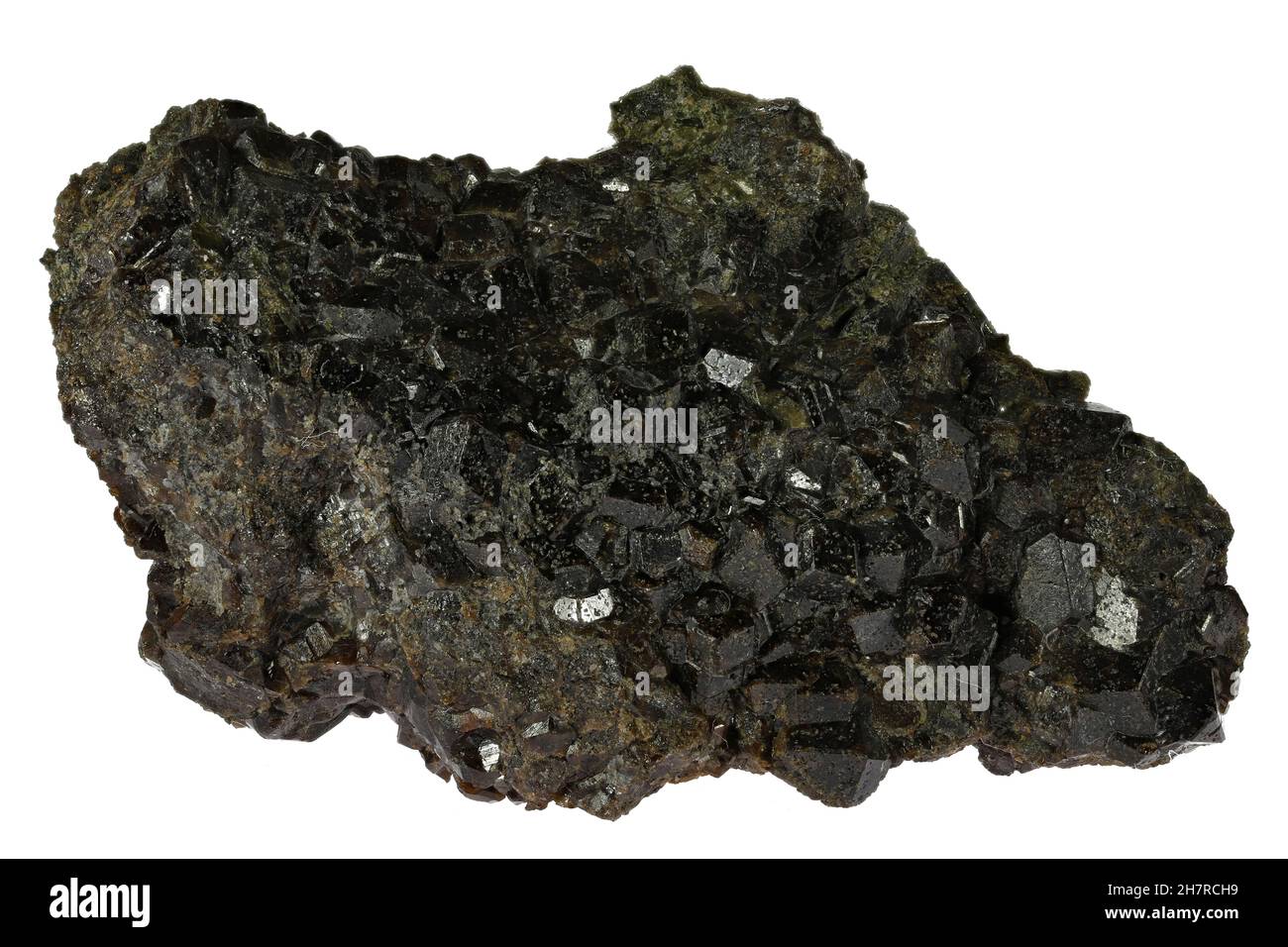 garnet on matrix from Nevada, USA isolated on white background Stock ...