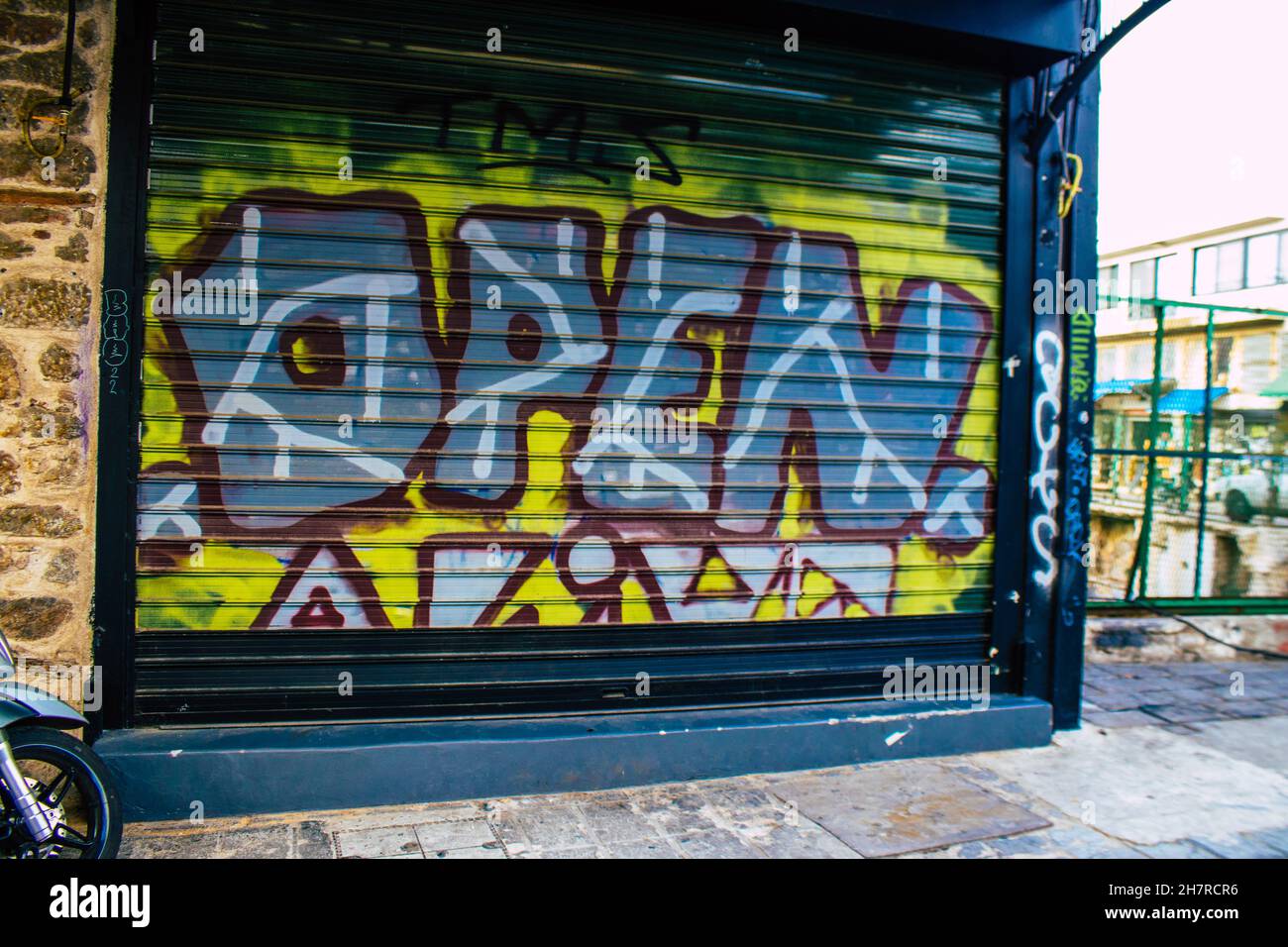 Athens, Greece - November 22, 2021 Street art in Athens, graffiti that ...