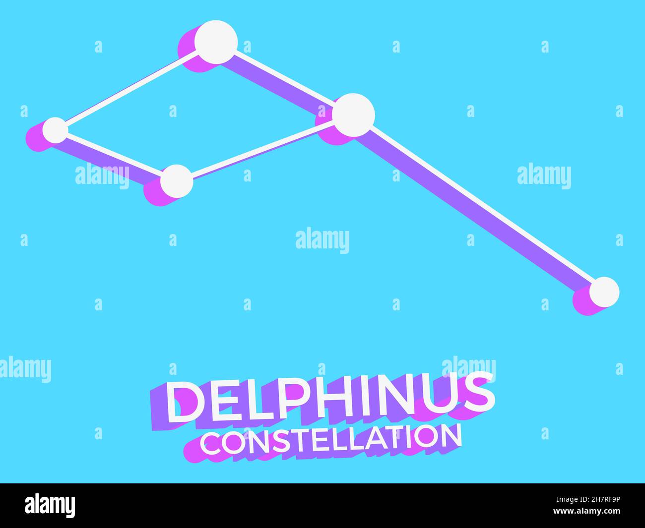 Delphinus constellation 3d symbol. Constellation icon in isometric ...