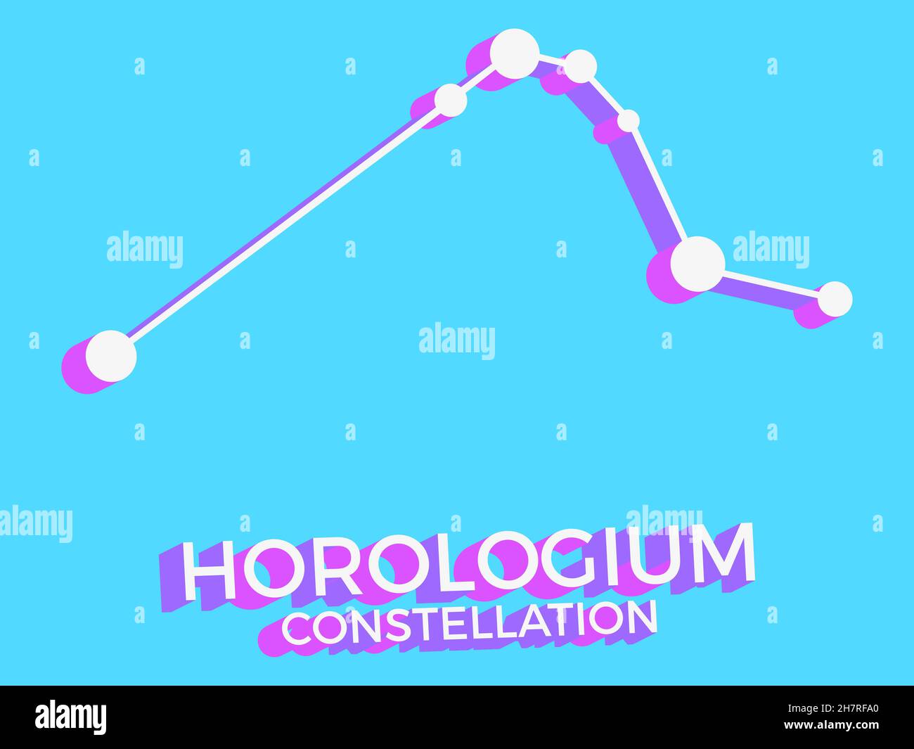 Horologium constellation 3d symbol. Constellation icon in isometric ...