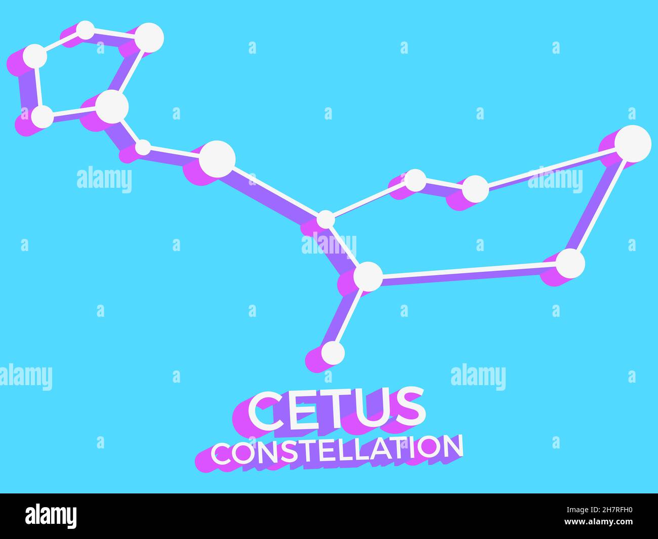 Cetus constellation 3d symbol. Constellation icon in isometric style on ...