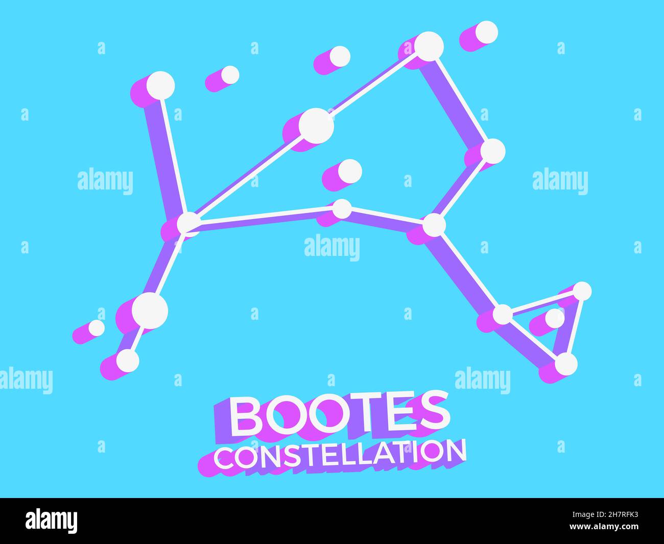 Bootes constellation 3d symbol. Constellation icon in isometric style ...