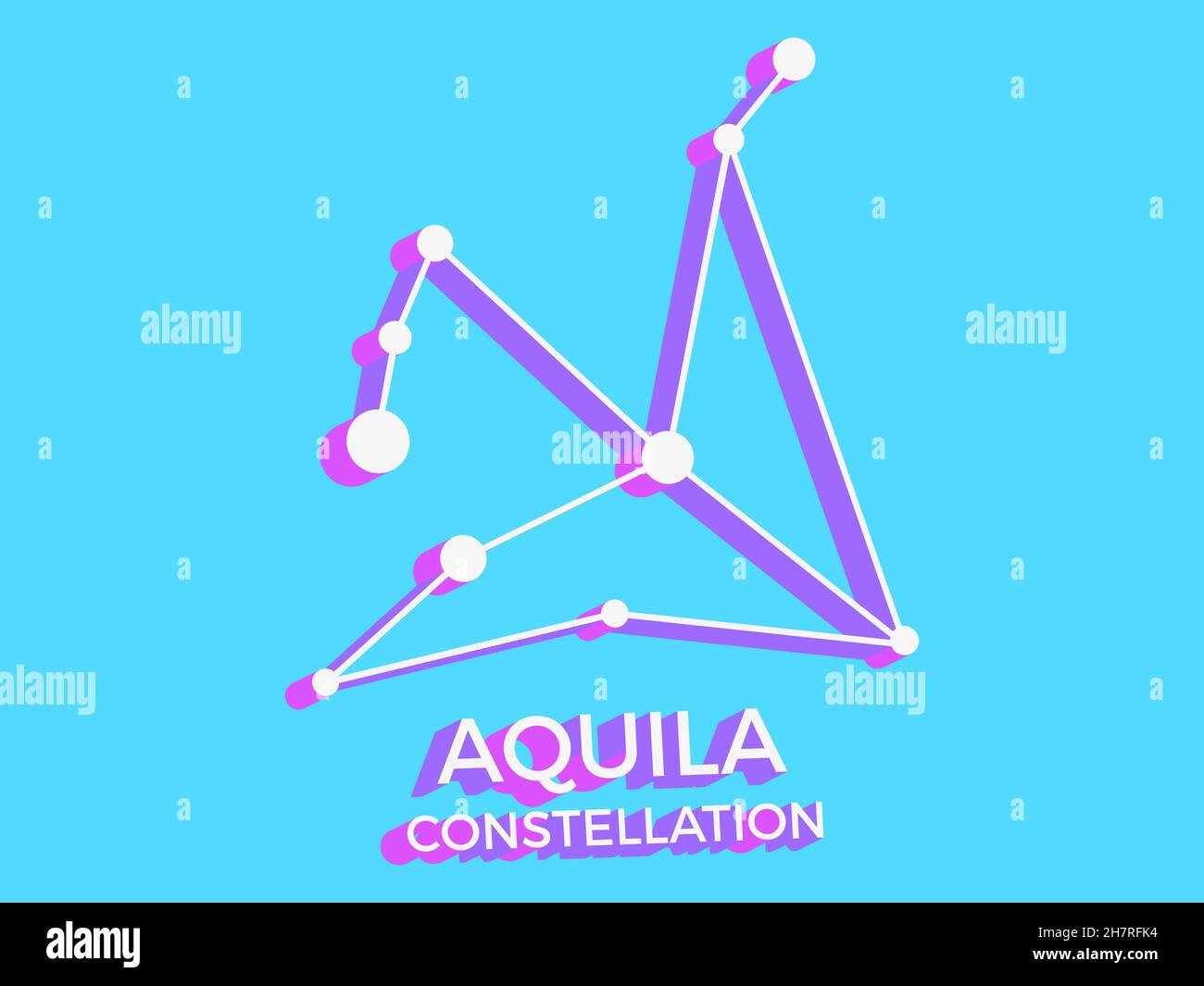 Aquila constellation 3d symbol. Constellation icon in isometric style ...