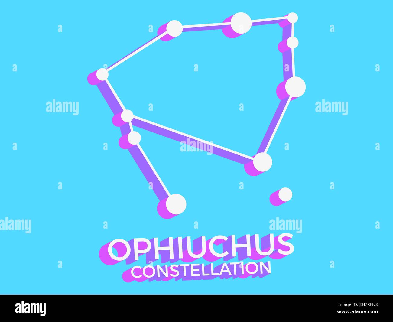 Ophiuchus constellation 3d symbol. Constellation icon in isometric ...