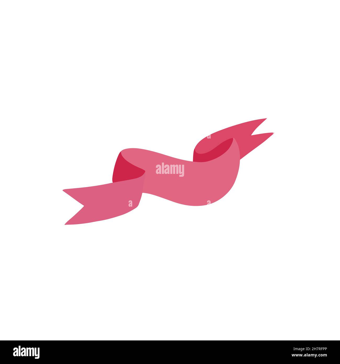 Hand drawn pink ribbon isolated on white vector illustration Stock ...