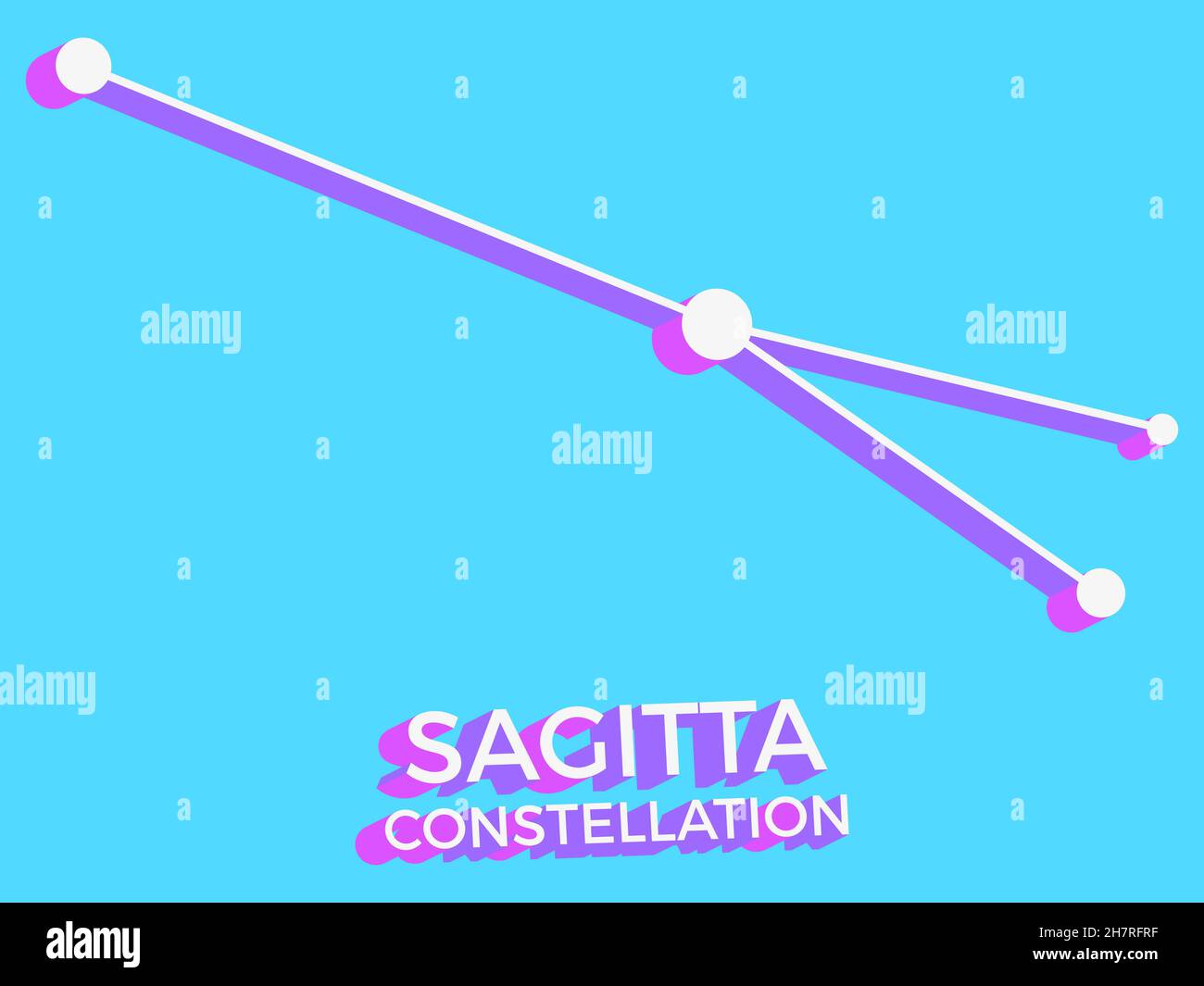 Sagitta constellation 3d symbol. Constellation icon in isometric style ...
