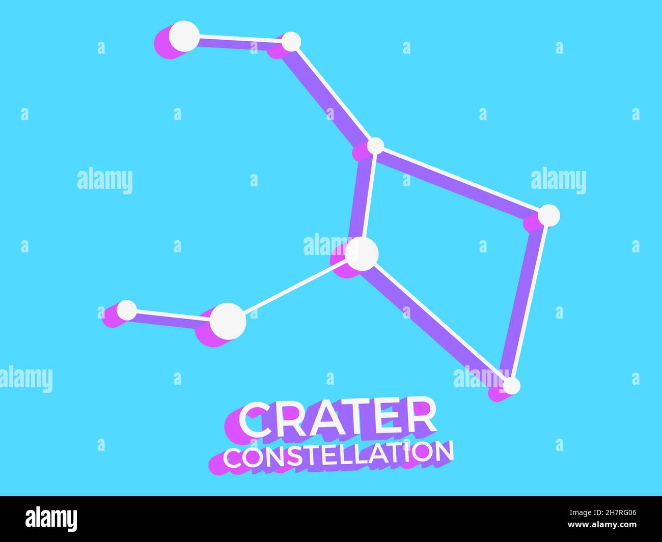 Crater constellation 3d symbol. Constellation icon in isometric style ...