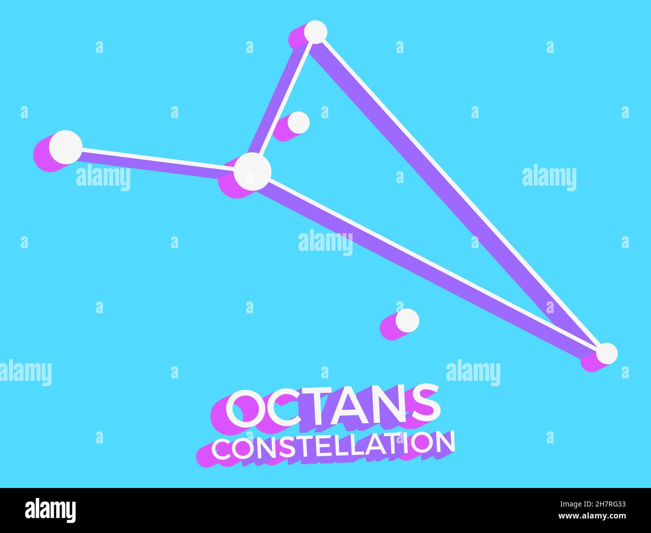 Octans constellation 3d symbol. Constellation icon in isometric style ...