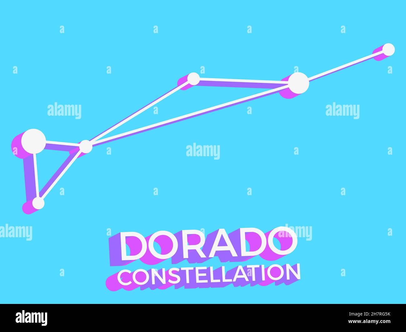 Dorado constellation 3d symbol. Constellation icon in isometric style ...