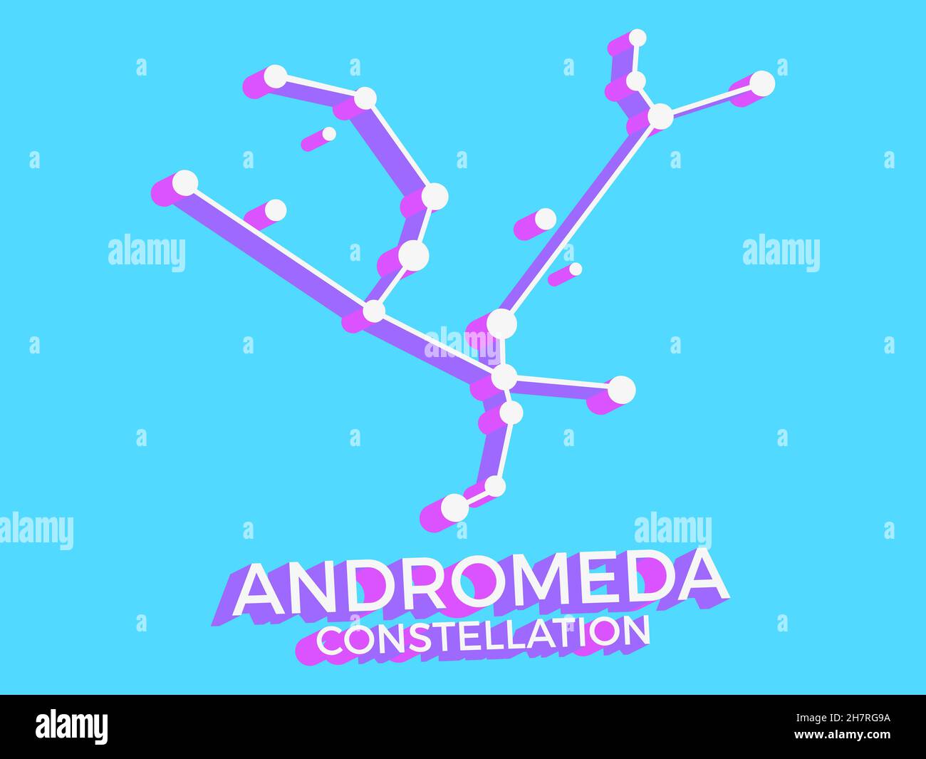 Andromeda constellation 3d symbol. Constellation icon in isometric ...