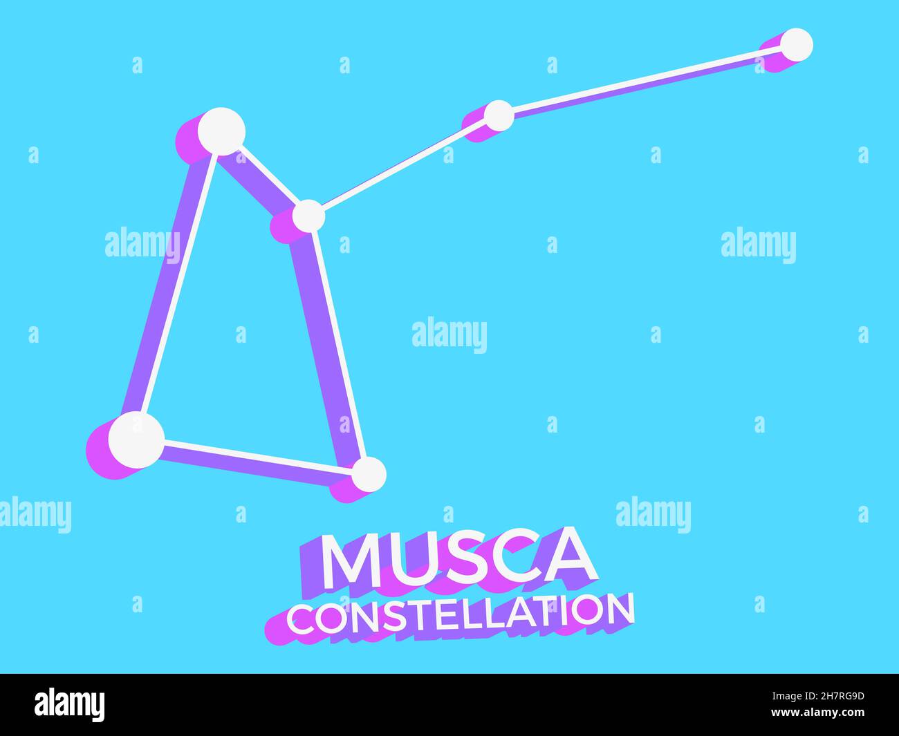Musca constellation 3d symbol. Constellation icon in isometric style on ...