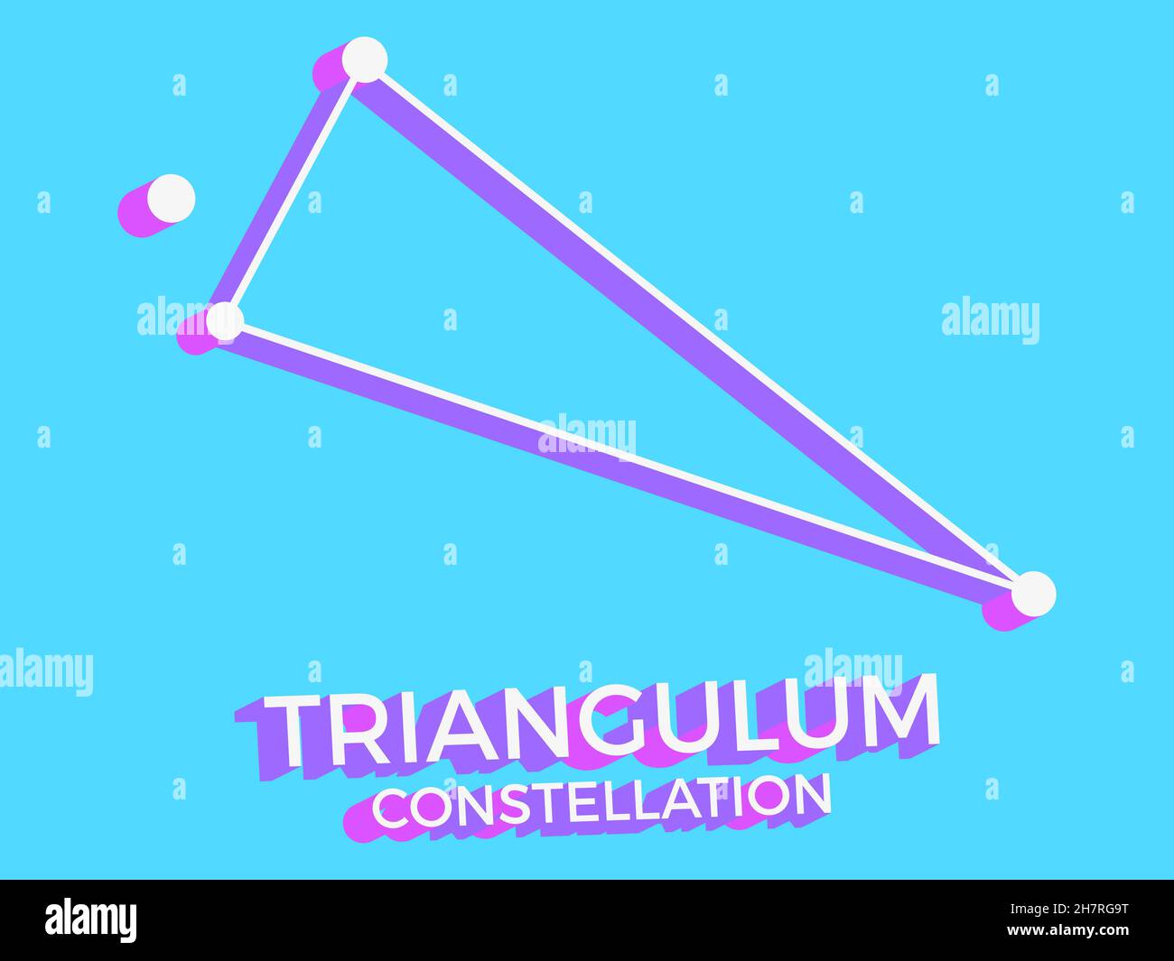 Triangulum constellation 3d symbol. Constellation icon in isometric ...