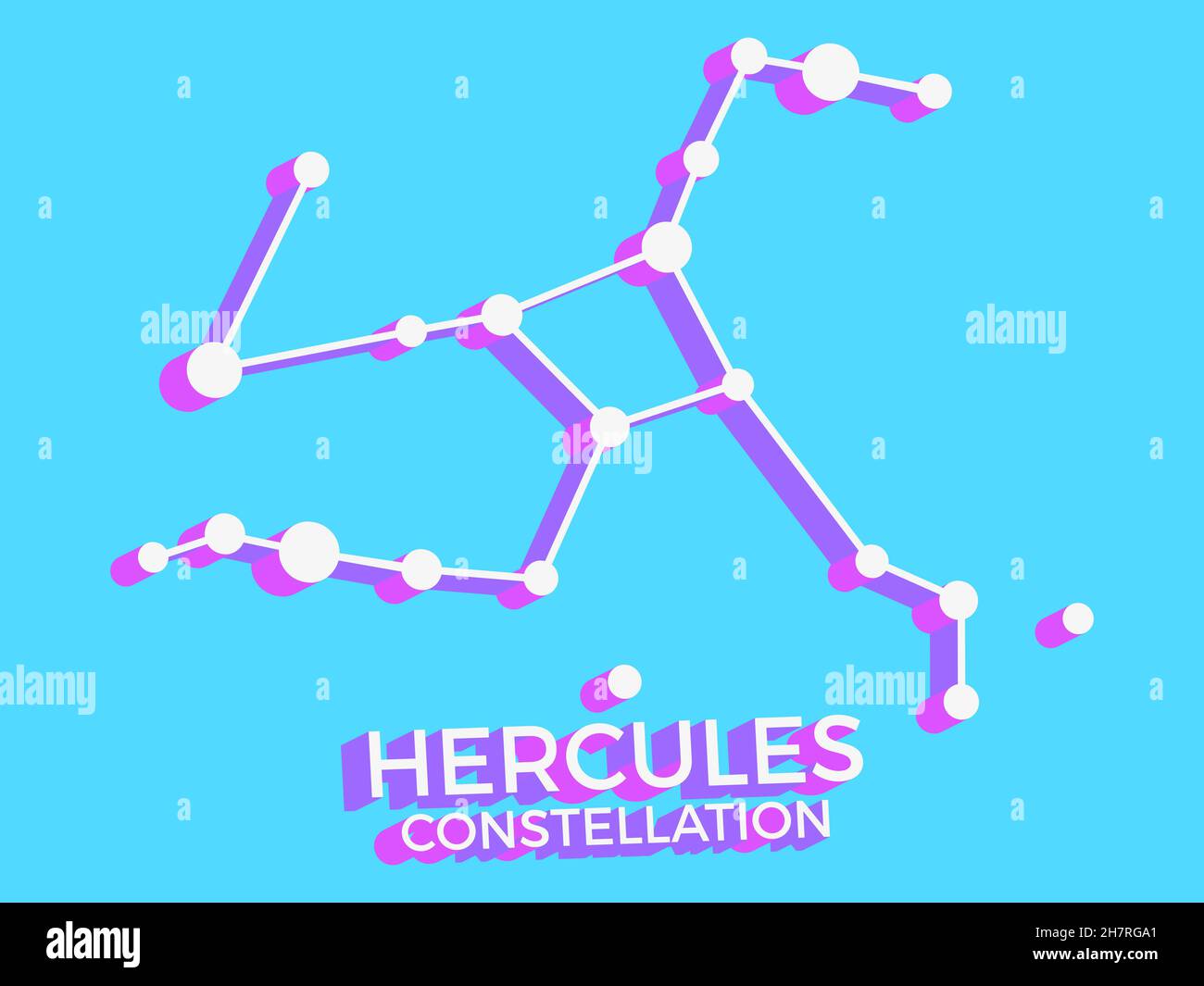 Hercules constellation 3d symbol. Constellation icon in isometric style ...