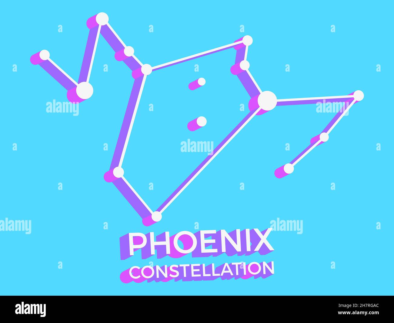 Phoenix constellation 3d symbol. Constellation icon in isometric style ...