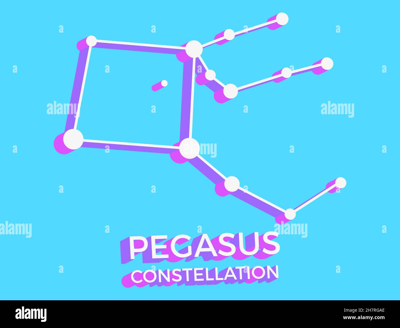 Pegasus constellation 3d symbol. Constellation icon in isometric style ...
