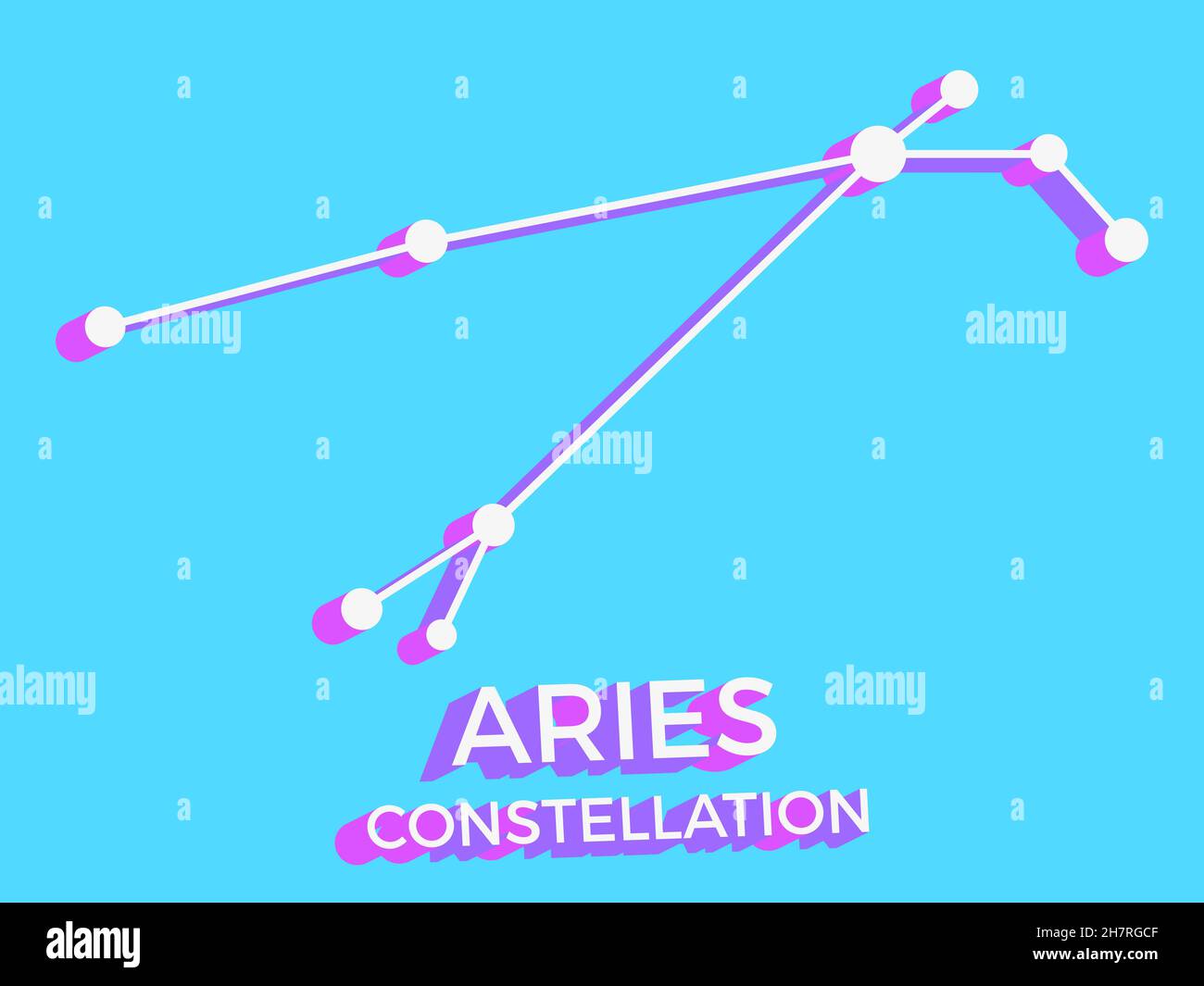Aries constellation 3d symbol. Constellation icon in isometric style on ...