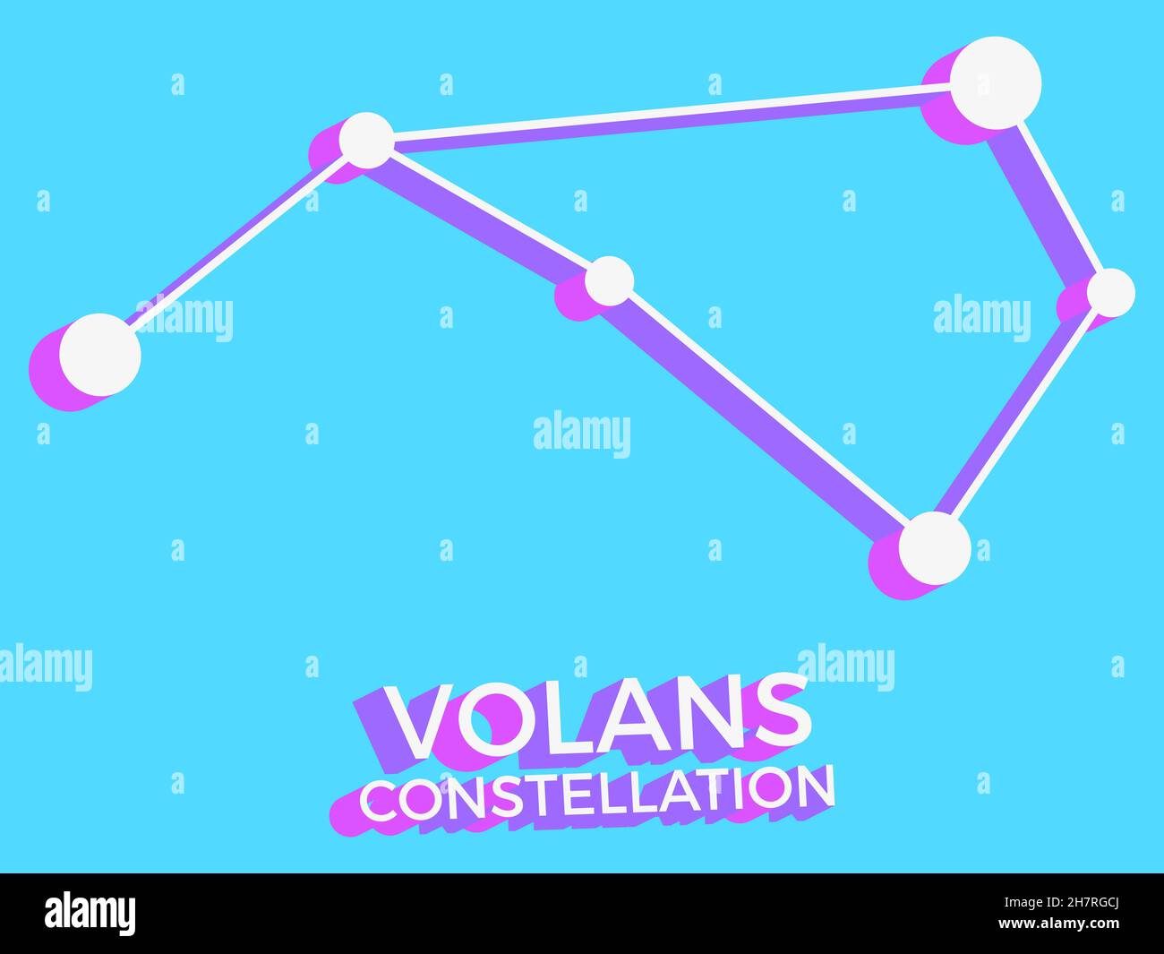 Volans constellation 3d symbol. Constellation icon in isometric style ...