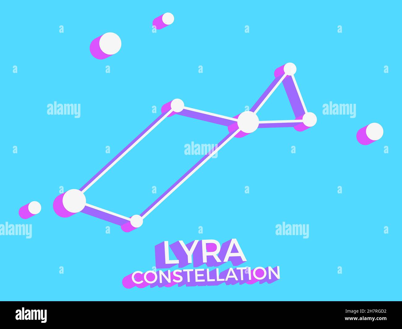 Lyra constellation 3d symbol. Constellation icon in isometric style on ...