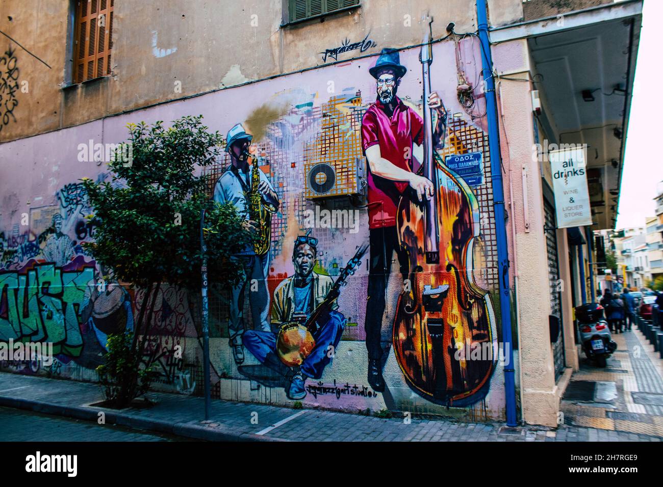 Athens, Greece - November 22, 2021 Street art in Athens, graffiti that ...
