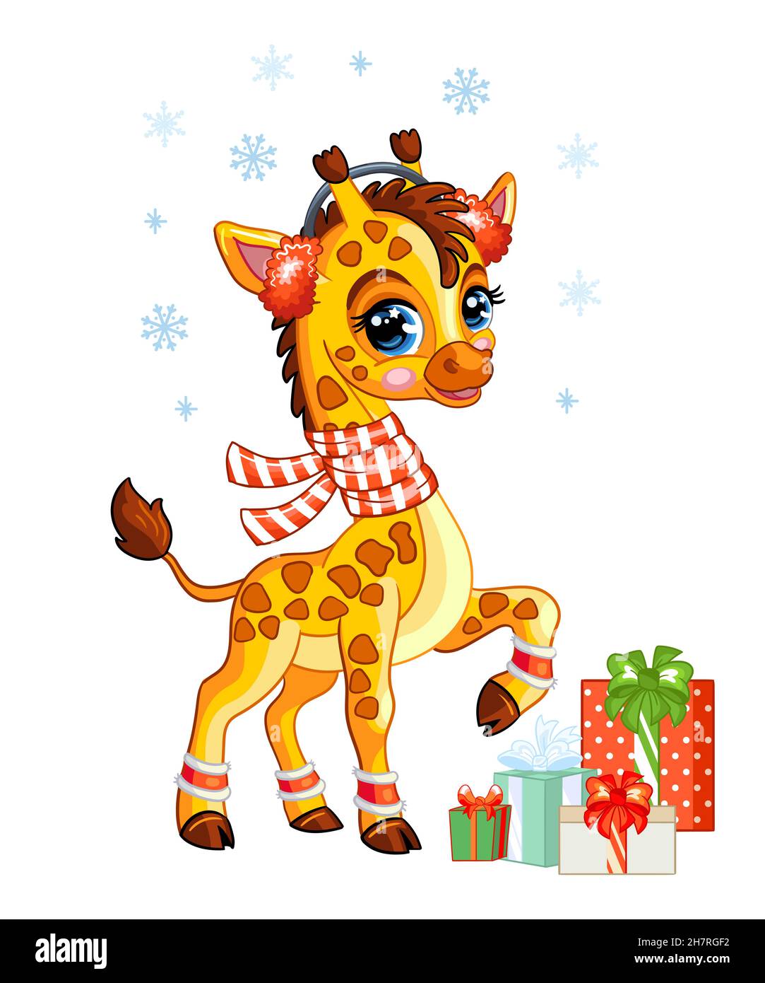 Cute Giraffe Cartoons Christmas