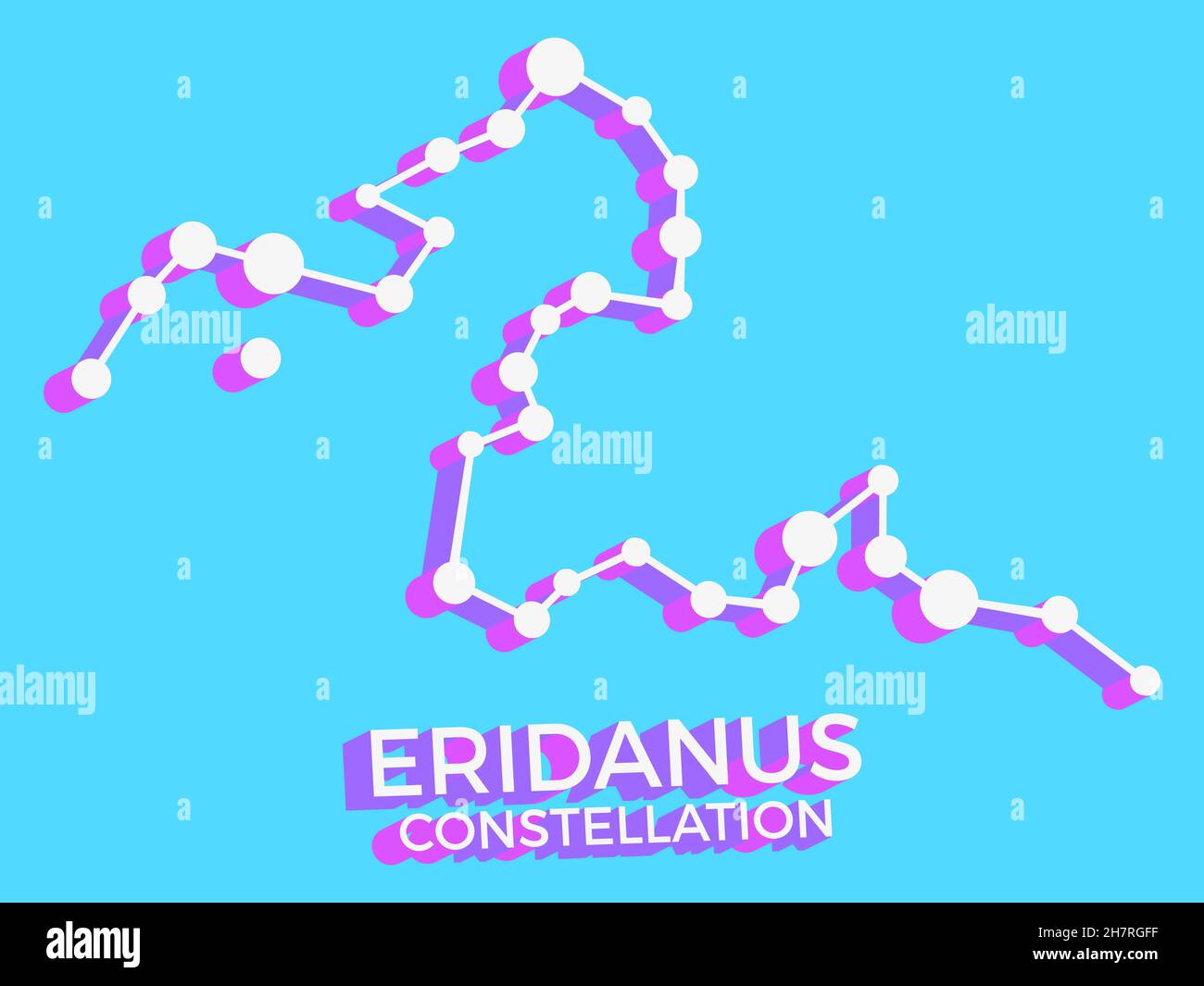 Eridanus constellation 3d symbol. Constellation icon in isometric style ...