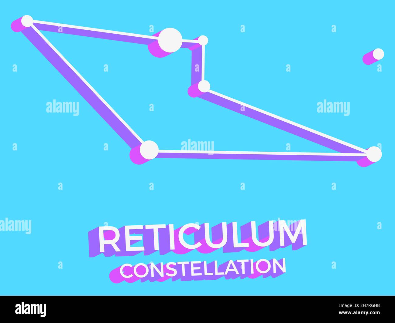 Reticulum constellation 3d symbol. Constellation icon in isometric ...