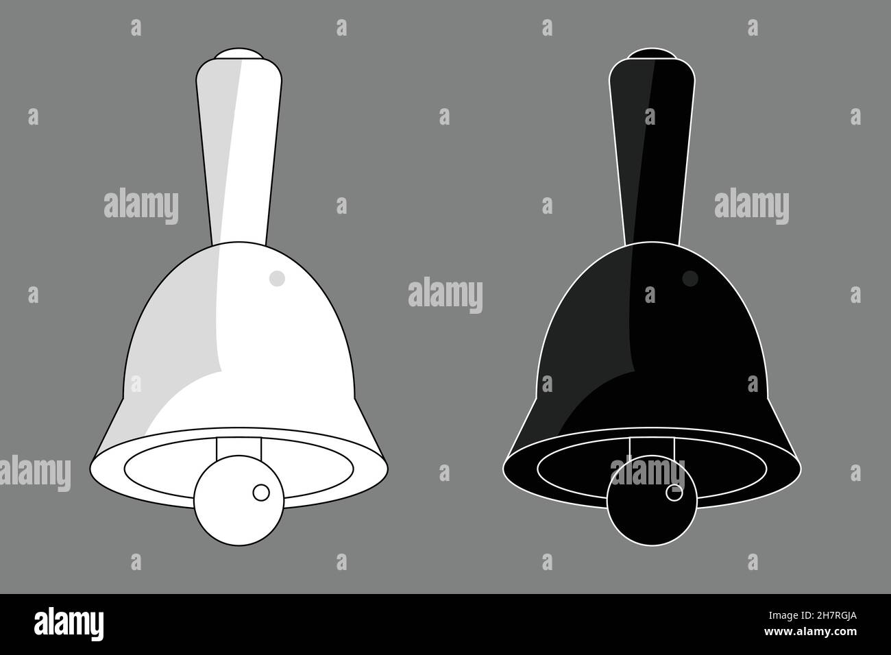 Black white notification bell Stock Vector Images - Alamy