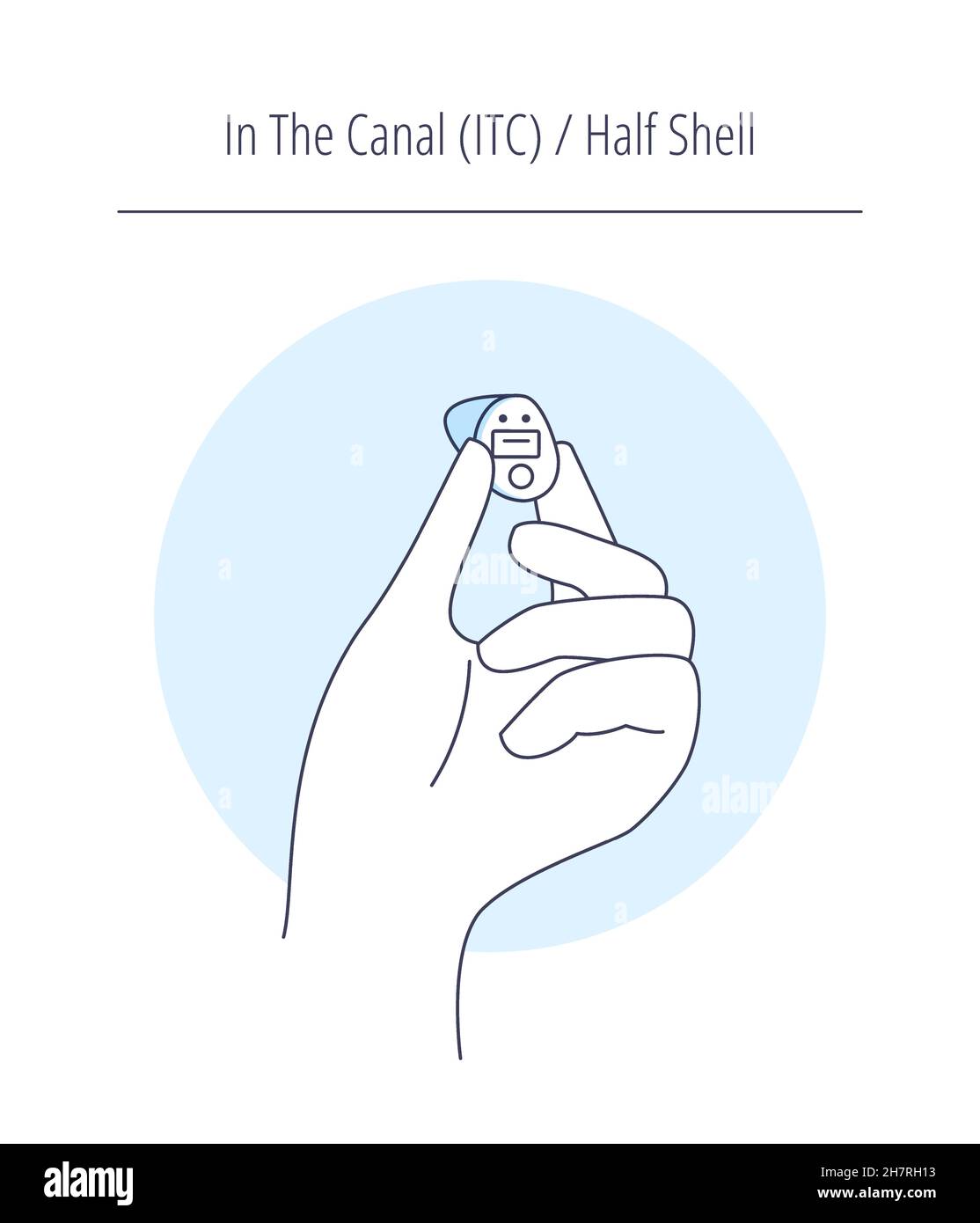 A collection of different hearing aids for people with hearing problems ...