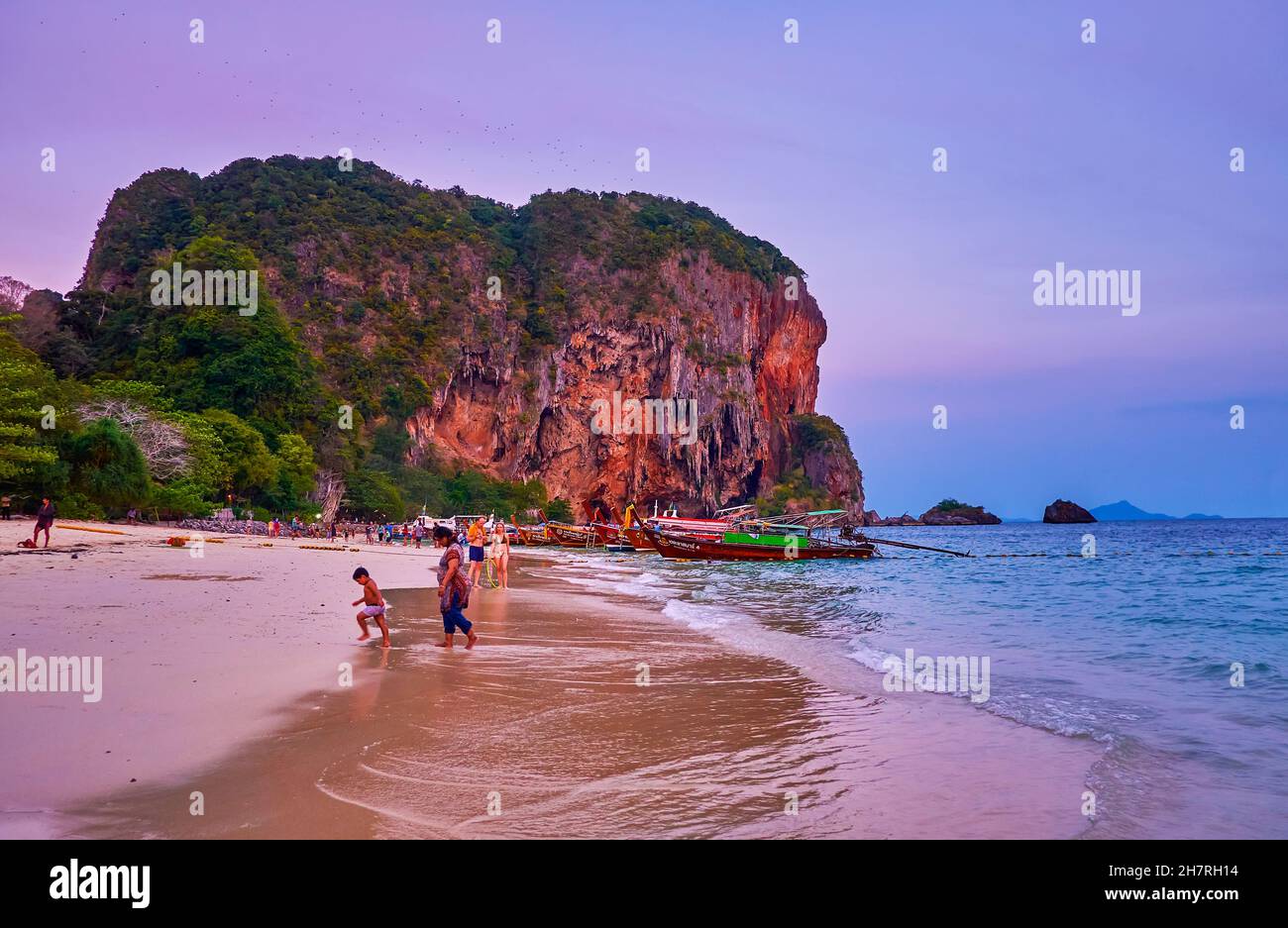 AO NANG, THAILAND - APRIL 26, 2019: Evening on Railay Beach, the great ...