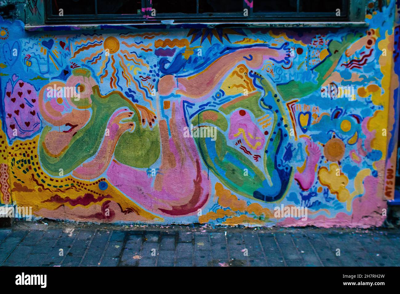 Athens, Greece - November 22, 2021 Street art in Athens, graffiti that ...