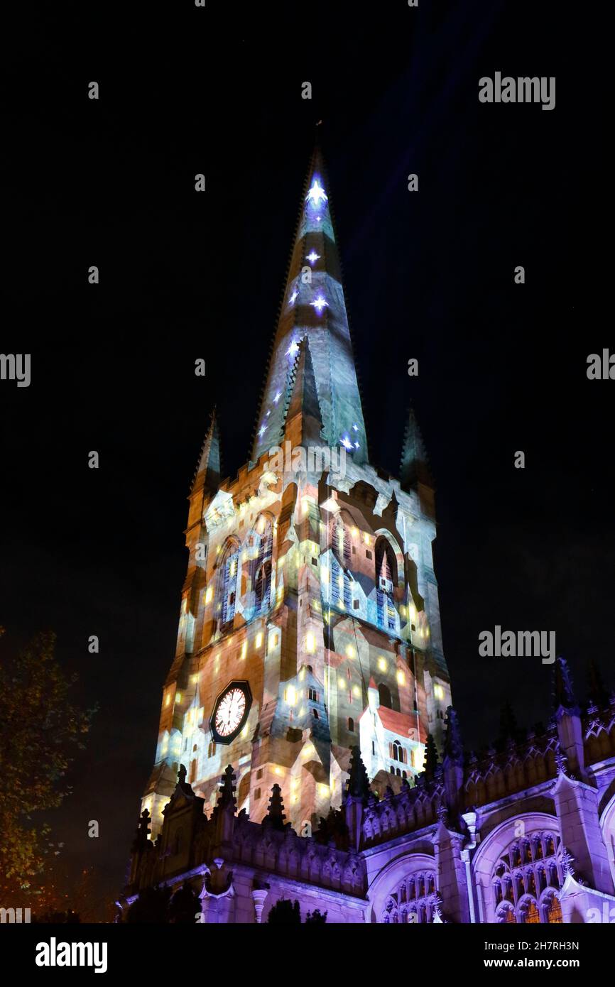Wakefield cathedral projection lightshow hi-res stock photography and ...