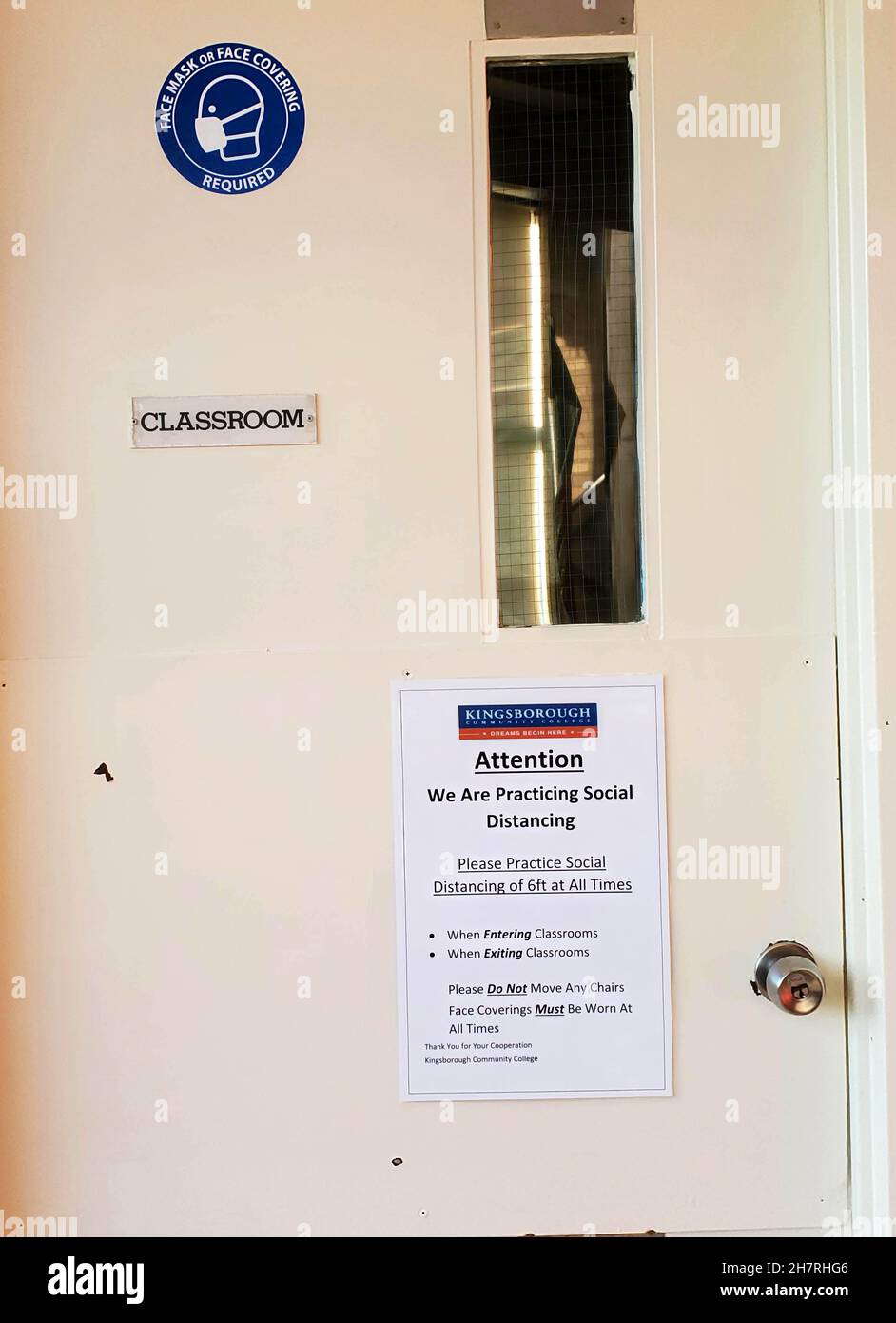 November 18, 2021, New York, New York, USA: New York, Classroom door ...