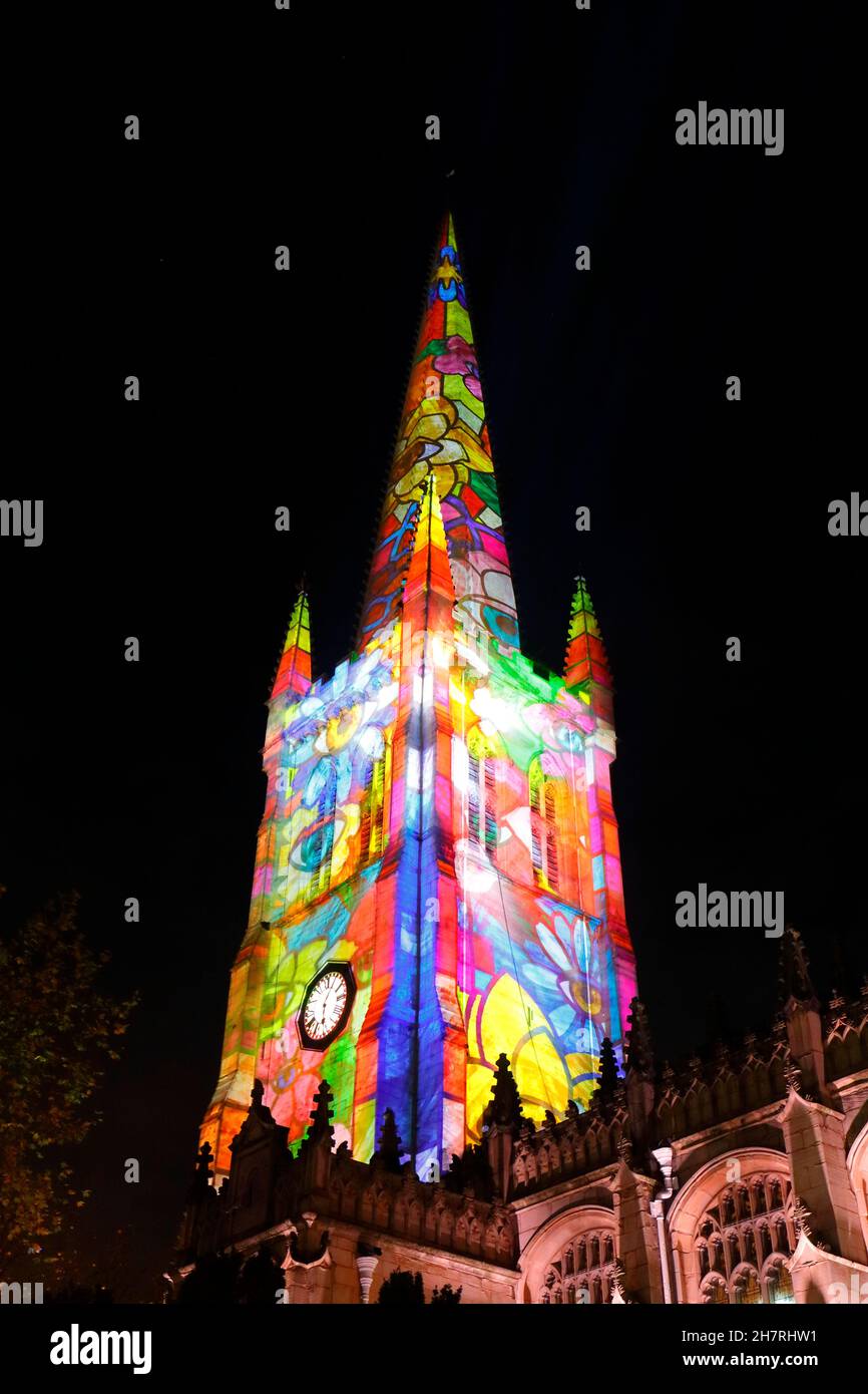 Wakefield cathedral projection lightshow hi-res stock photography and ...