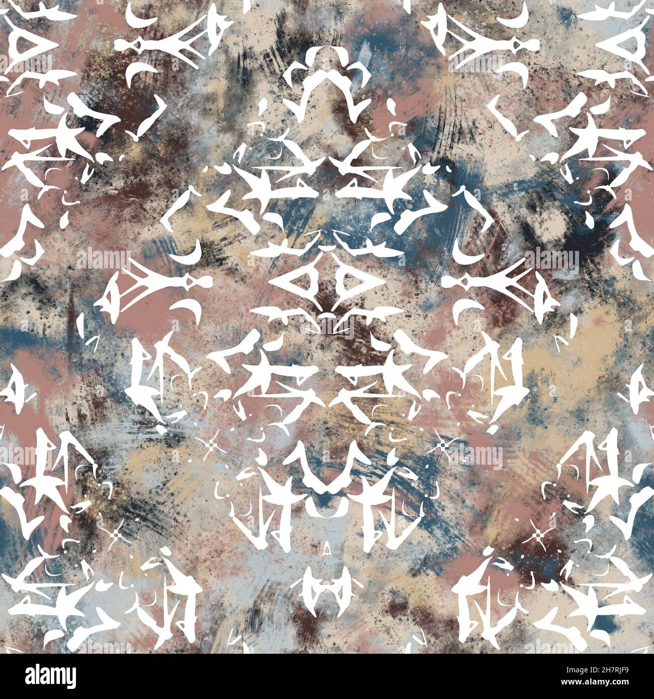Seamless neutral and white grungy classic abstract surface pattern ...