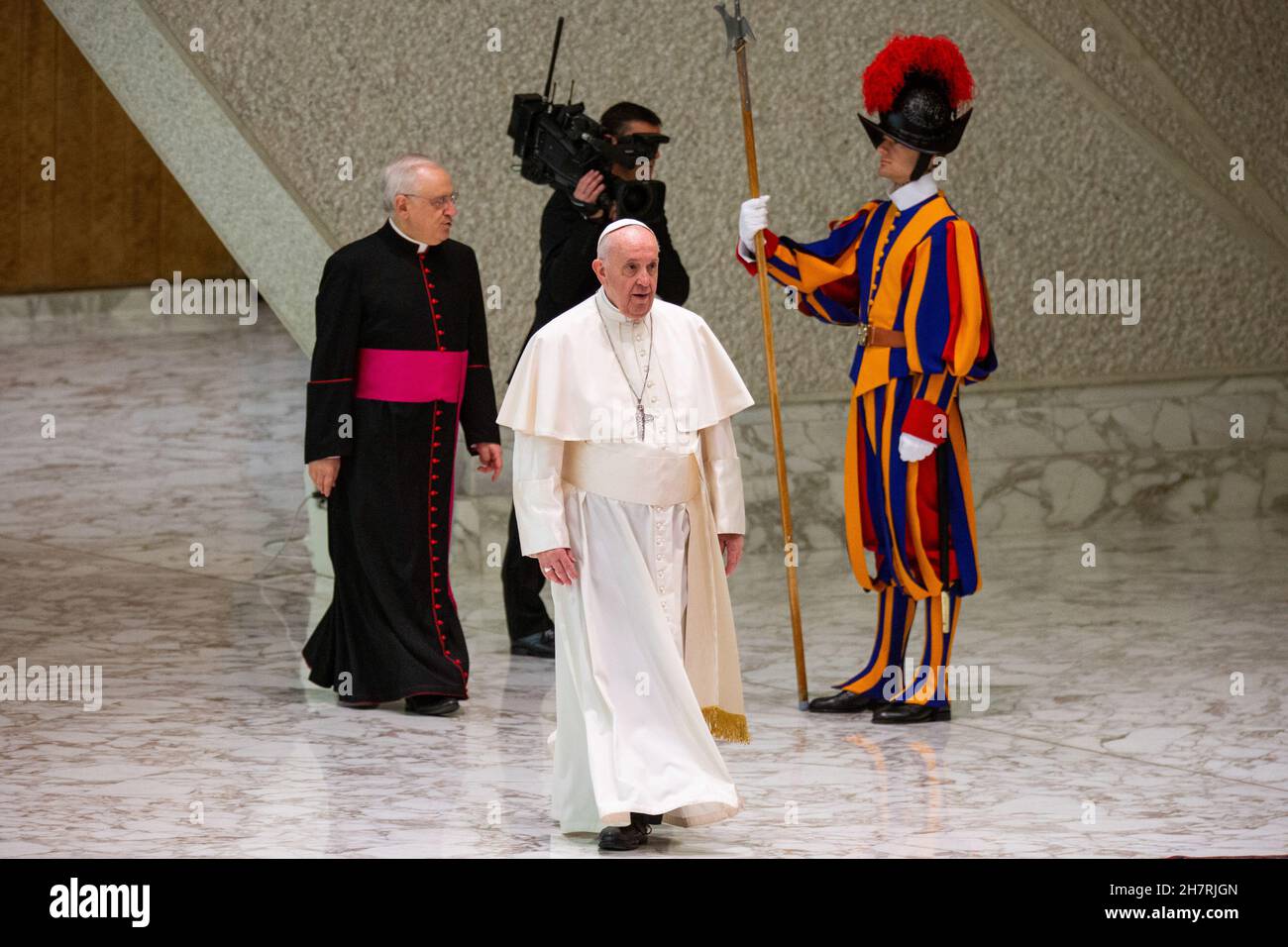 Pope Francis arrives for his traditional Wednesday General Audience ...