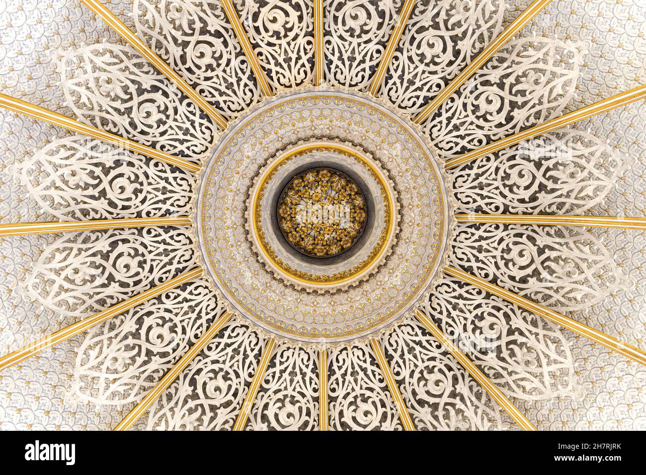Architectural detail closeup of islamic style circular patterns of ...