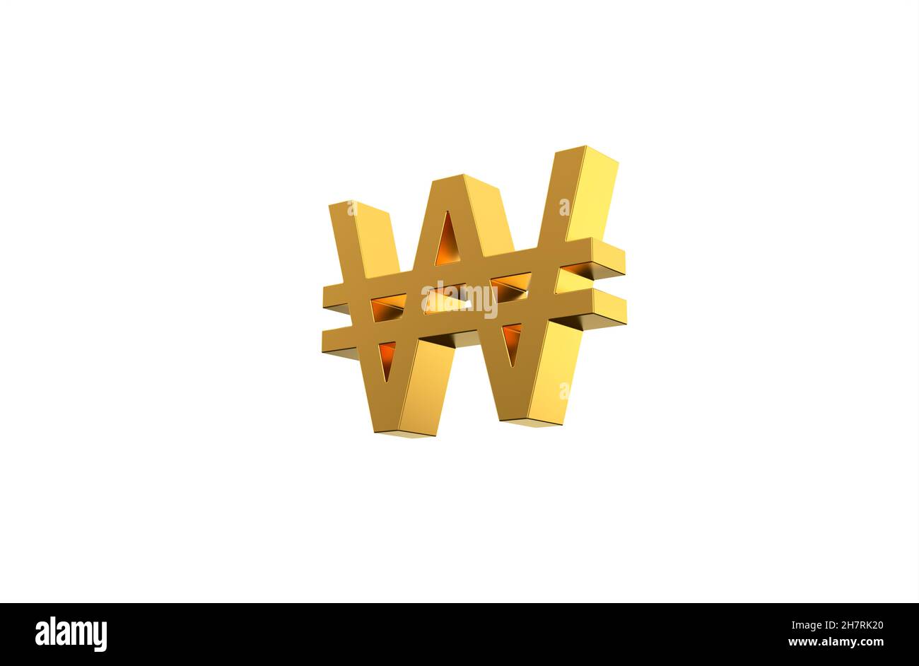 3d rendering of golden South Korean won icon Stock Photo - Alamy