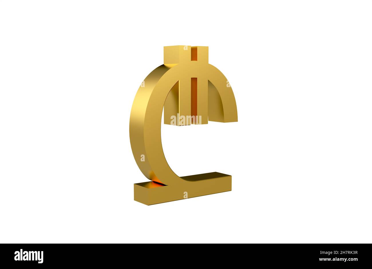 Close-up shot of 3d rendering of golden Georgian lari sign Stock Photo ...