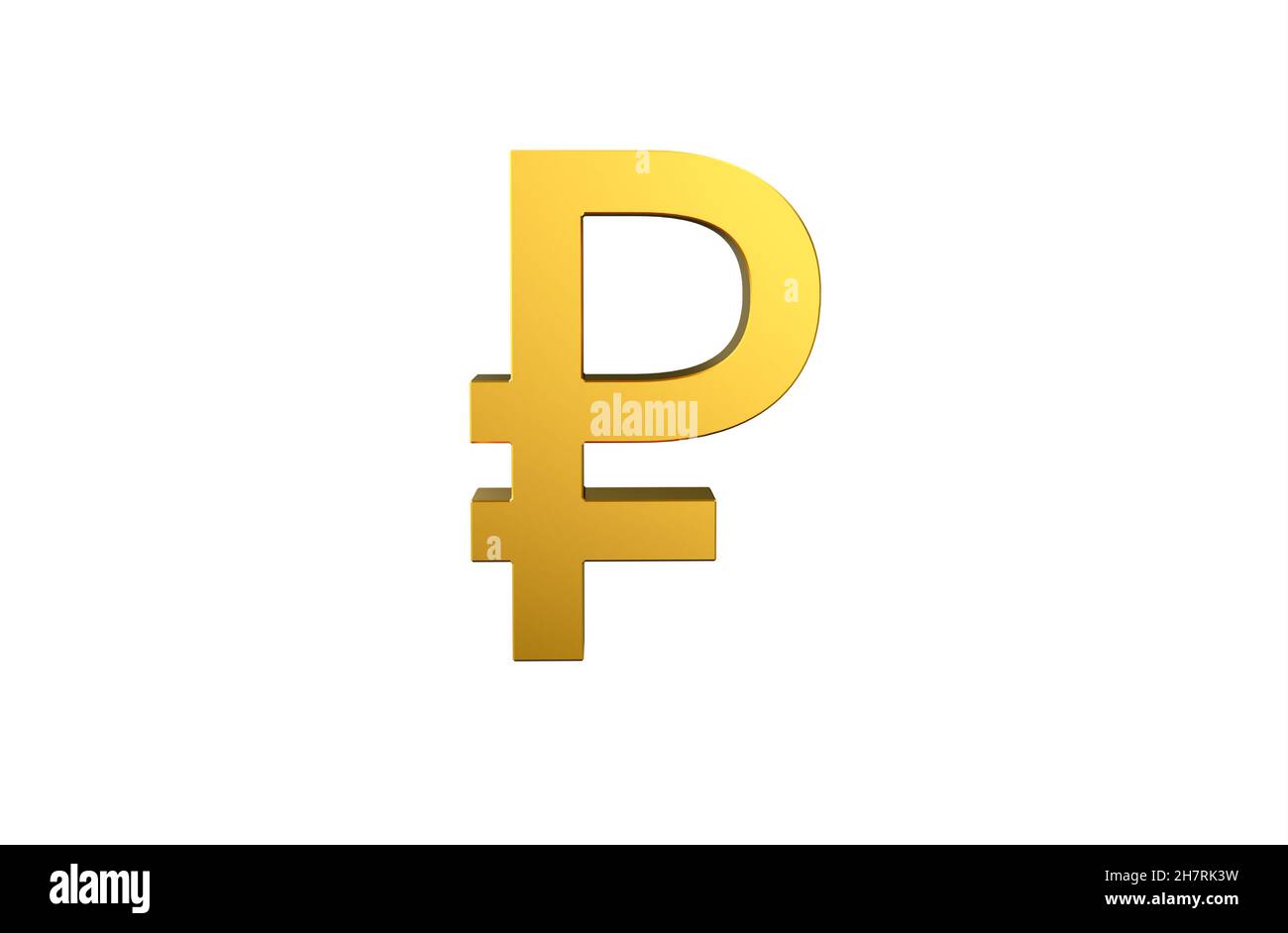 Close-up shot of 3d rendering of golden ruble sign Stock Photo - Alamy