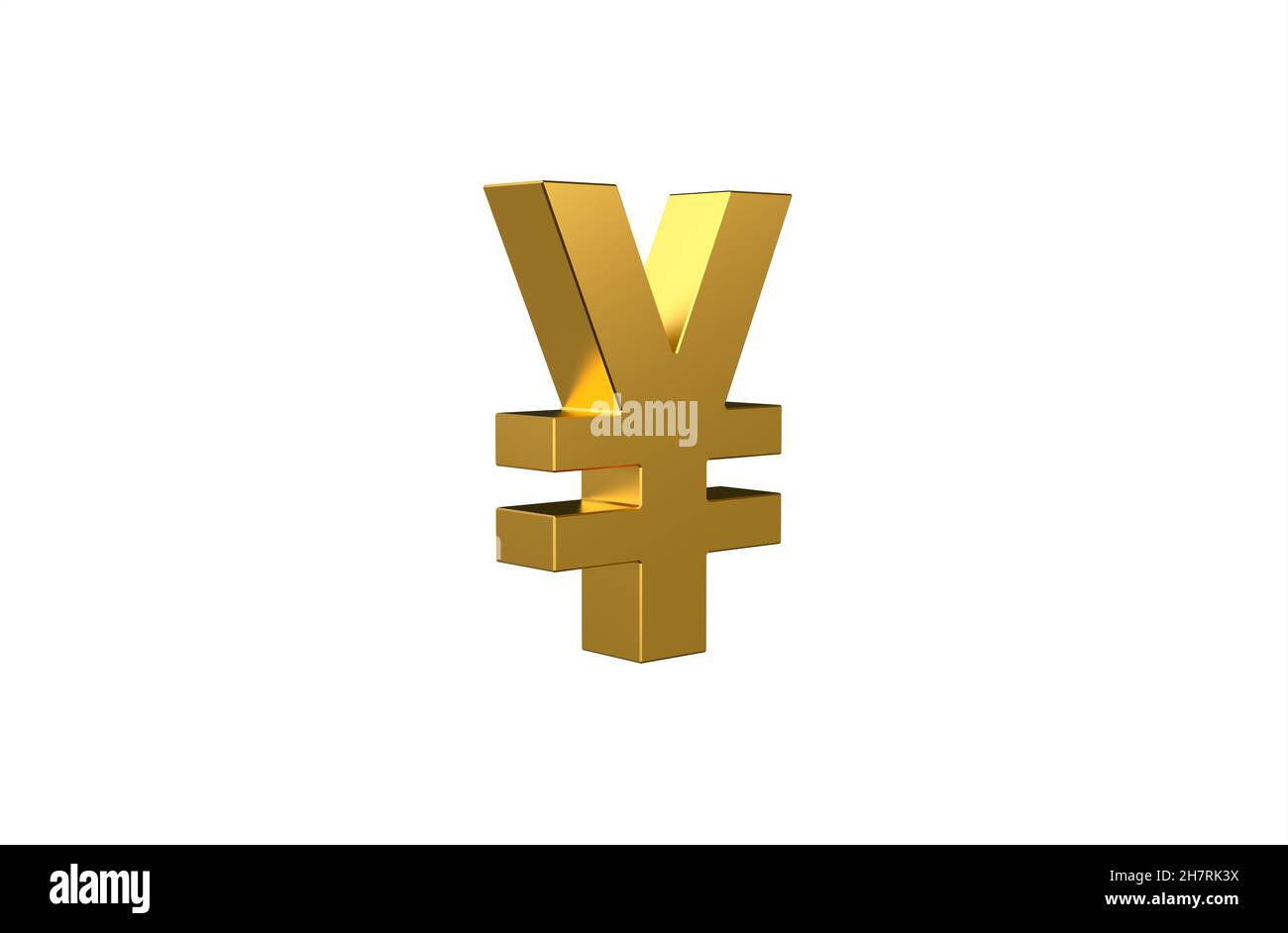 Close-up shot of 3d rendering of golden Chinese yuan sign Stock Photo ...