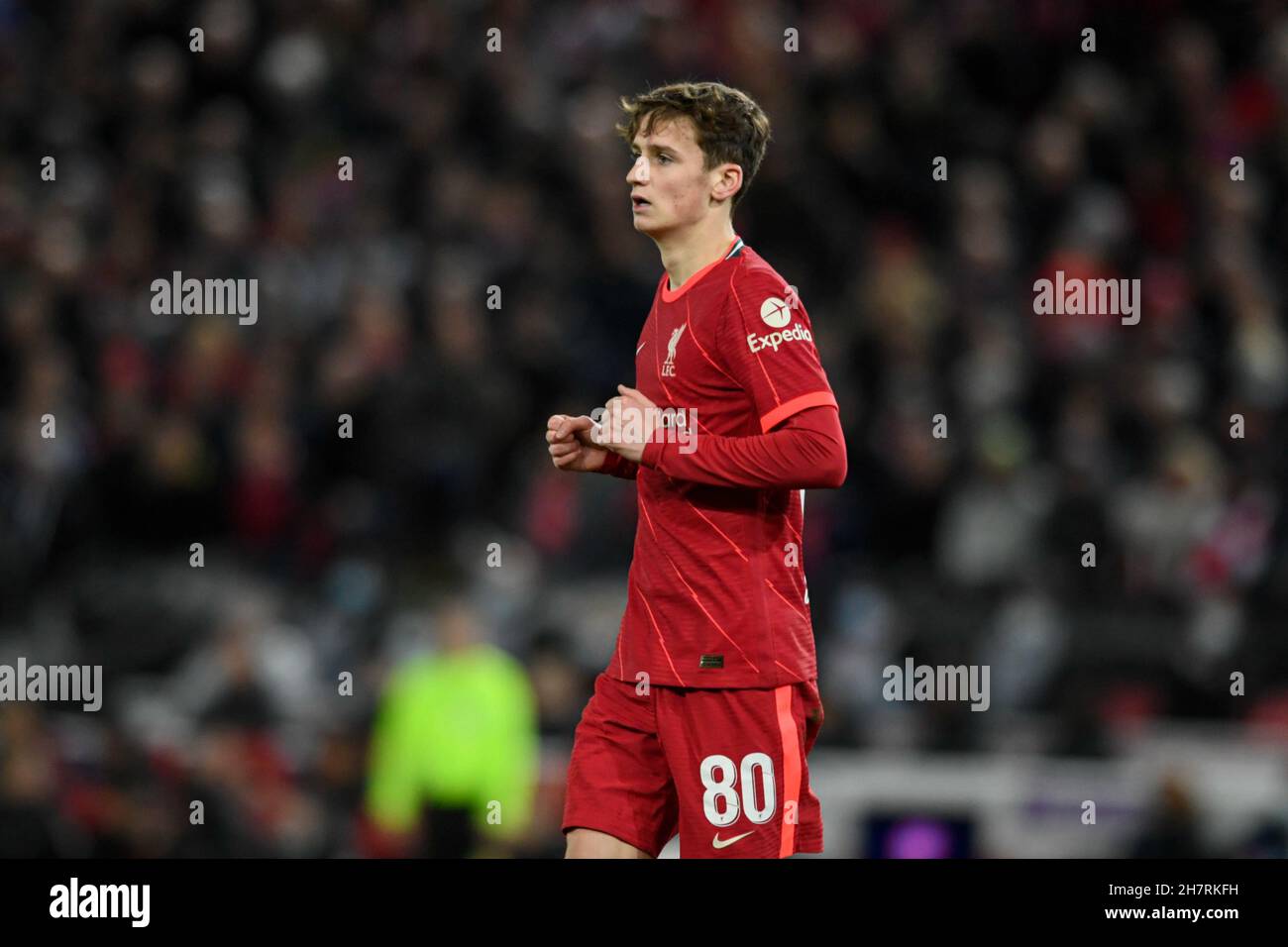 Tyler Morton #80 of Liverpool in action during the game Stock Photo - Alamy
